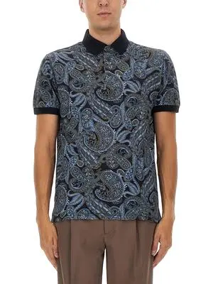 Etro Polo Shirt With Print - Blue