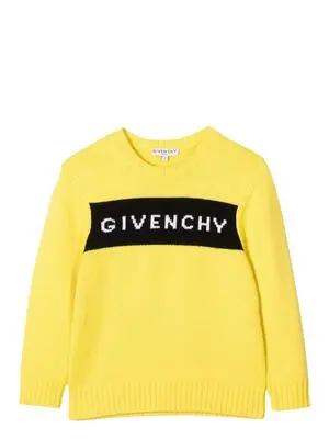 Givenchy Knitted Jacquard Logo Jumper - Yellow