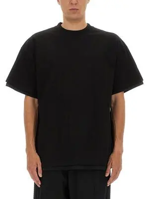 JIL SANDER Double Layer Cotton T-shirt - Black