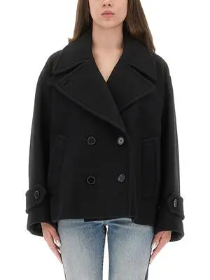 Chloé Double-breasted Jacket With Peaked Lapels - Black