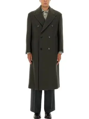 Ami Long Double-breasted Coat - Grey