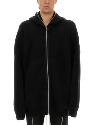Rick Owens Knit Zip Up Sweatshirt - Black
