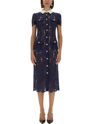 SELF-PORTRAIT Lace Midi Dress - Blue