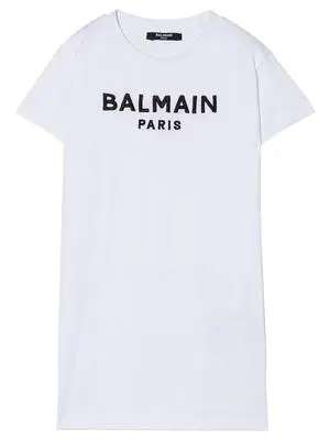 Balmain Logo Dress - White