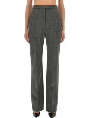 Alexander McQueen Wool Straight Leg Pants - Grey