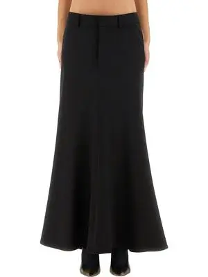 Balenciaga Godet Maxi Skirt - Black