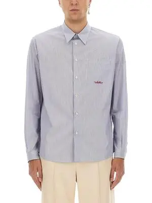 Valentino Garavani Striped Cotton Shirt - Azure
