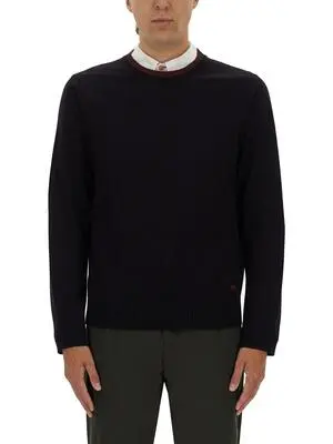 Paul Smith Shirt With Embroidered Logo - Blue