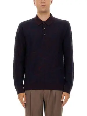 Etro Long-sleeved Polo Shirt - Blue