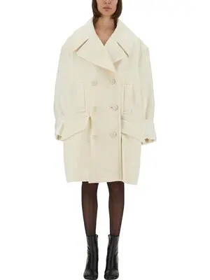 MAISON MARGIELA Wool Oversized Coat - White