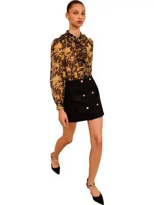 Ulla Johnson Nina Ruffle Button Front Blouse - Forsythia