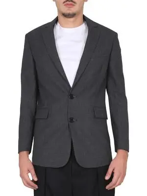 Aspesi Single-breasted Virgin Wool Jacket - Grey