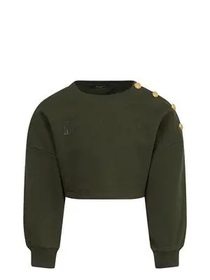 Balmain Button Detailed Sweatshirt - Green