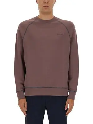 Paul Smith Sweatshirt With Ps Happy Embroidery - Purple