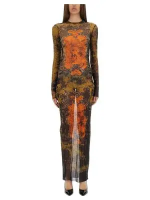 Jean Paul Gaultier Médaillon Long Dress - Multicolour