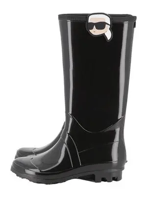 Karl Lagerfeld Rain Boots With Logo - Black