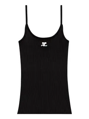 COURREGES Reedition Knit Tank Top - Black