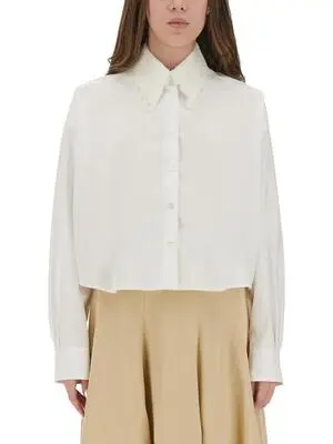 Fabiana Filippi Poplin Cropped Shirt - White