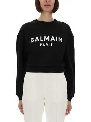 Balmain Sweatshirt With Logo Print - Black