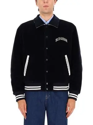 Dolce & Gabbana Corduroy Bomber Jacket - Blue
