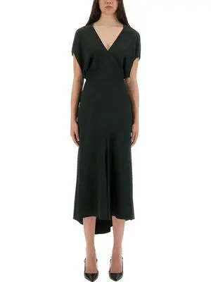 Victoria Beckham Blouson Midi Dress - Green