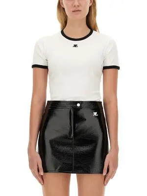 COURREGES Courrèges Logo T-shirt - White