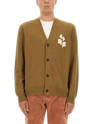 MARANT Cardigan With Logo - Brown