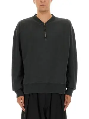 MAISON MARGIELA Three-quarter Zipper Sweatshirt - Charcoal
