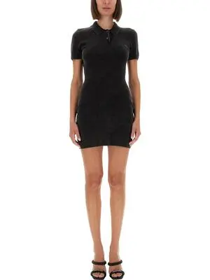 Alexander Wang Mini Dress With Polo Collar - Charcoal