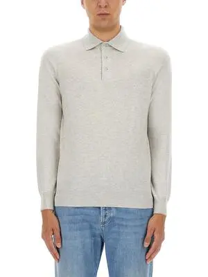 Brunello Cucinelli Cashmere Polo Sweater - Grey