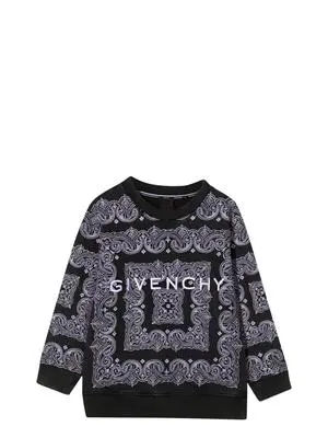 Givenchy Crewneck Sweatshirt With Patterned Print And Logo - Black
