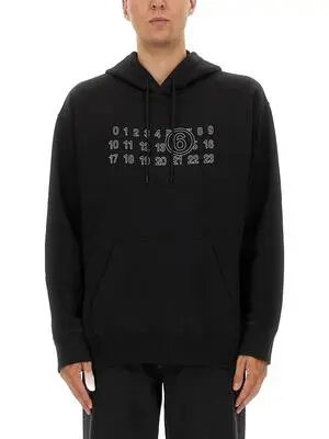 MAISON MARGIELA Printed Hoodie - Black