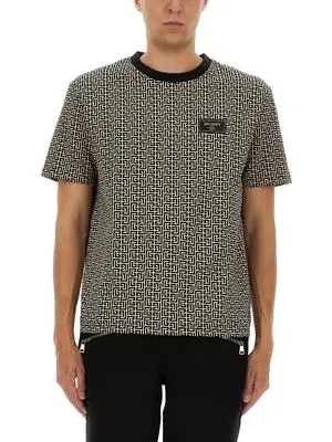 Balmain Monogrammed Jacquard T-shirt - Grey