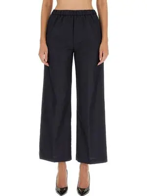 Aspesi Wide Leg Wool Pants - Blue
