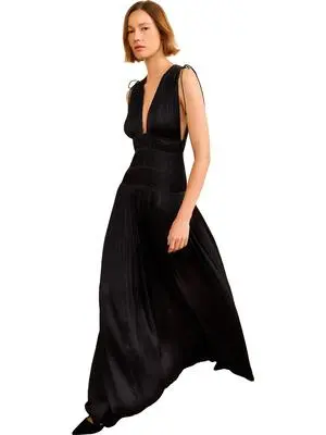 Ulla Johnson Tasneem Deep V Gown - Noir