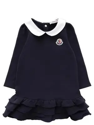 Moncler Dress With Logo - Blue