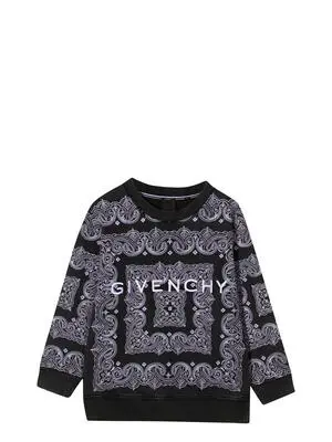 Givenchy Crewneck Sweatshirt With Patterned Print And Logo - Black
