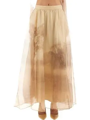 Zimmermann Memento Organza Maxi Skirt - Beige