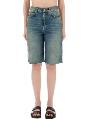 Tory Burch Distressed Shorts - Denim