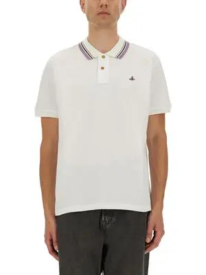 VIVIENNE WESTWOOD Classic Cotton Pique Polo Shirt - White