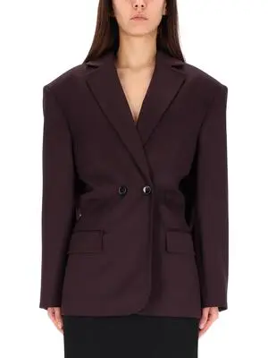 Magda Butrym Wool Straight Blazer - Bordeaux