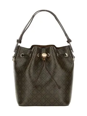 Tory Burch Monogram T Bucket Bag - Brown