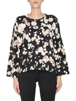 Moschino Floral Crew Neck Sweater - Black