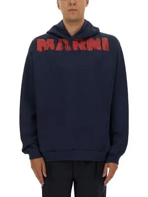 Marni Sweatshirt With Logo - Blue
