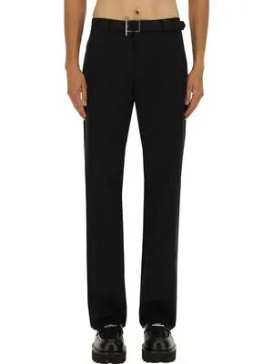 Alexander McQueen Pants With T-bar Belt - Black