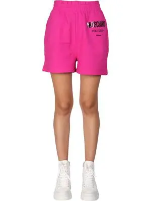 Moschino Shorts With Logo - Purple