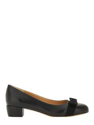 FERRAGAMO Leather "vara" Pumps - Black