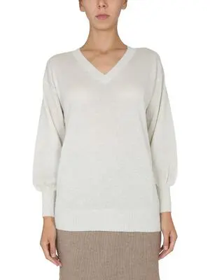 Fabiana Filippi V-neck Jersey - White