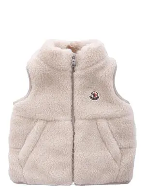 Moncler Vest With Logo - Beige