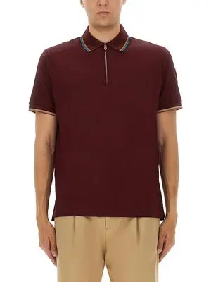 Paul Smith Zip Polo - Red
